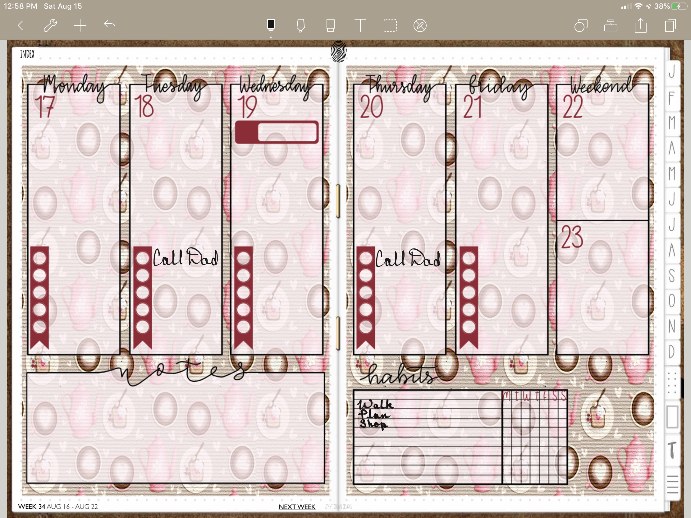 Make an EASY Weekly Layout in Procreate – Maria’s Craftroom