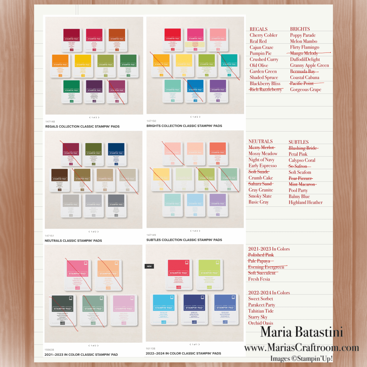 Retiring Stampin’ Up Colors 2023-2024 – Maria’s Craftroom