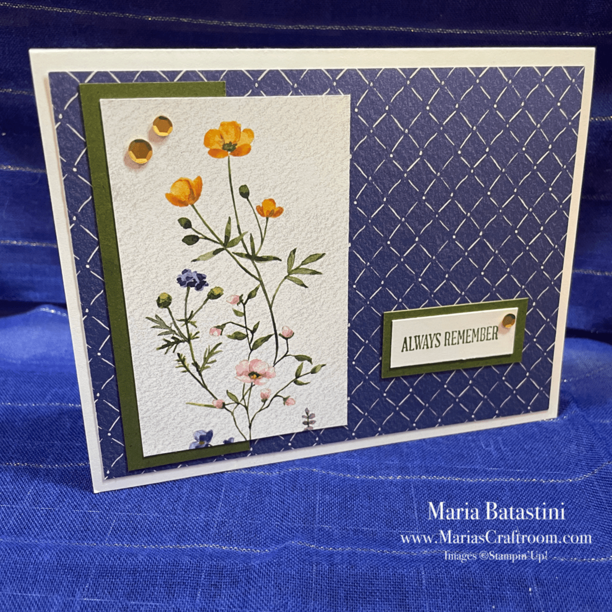 Condolence Card – Peaceful Moments – Dainty Flowers – Maria’s Craftroom